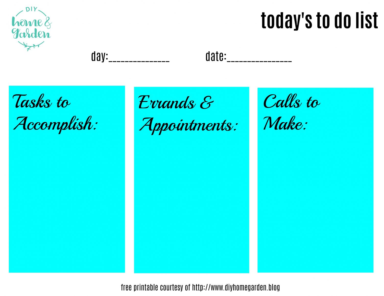 Free Printable: To Do List to Help Plan the Day | DIY Home Garden