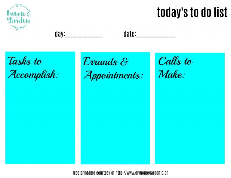 Free Printable: To Do List to Help Plan the Day | DIY Home Garden
